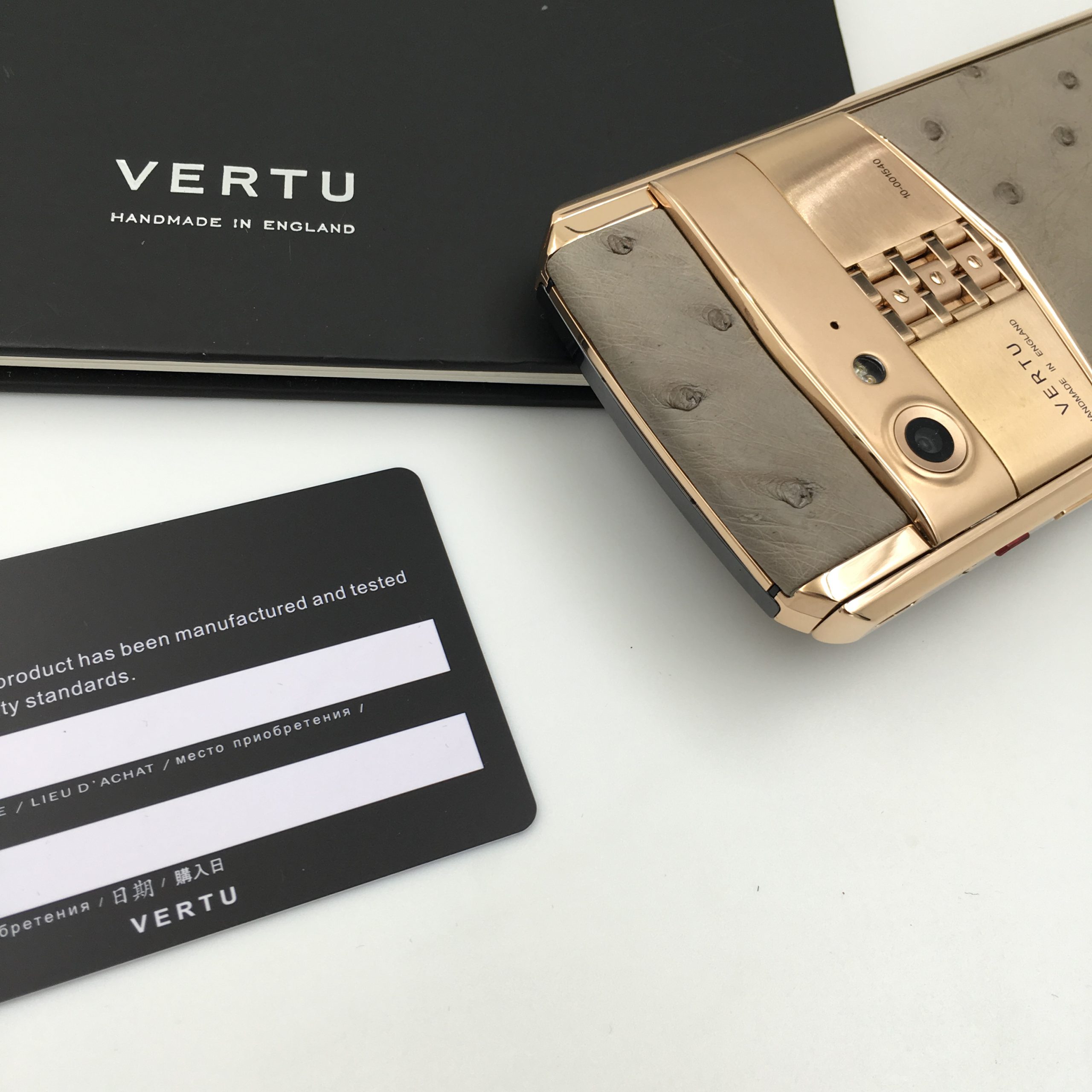 ASTER P OSTRICH Rose Gold Dual Sim Card – Go Easy For Vertu